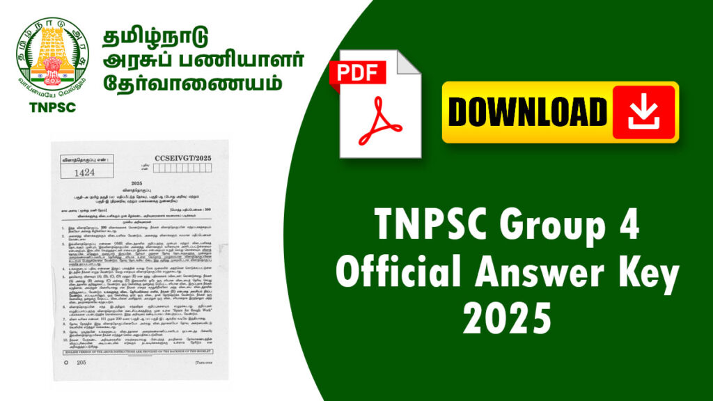 TNPSC Group 4 Official Answer Key 2025