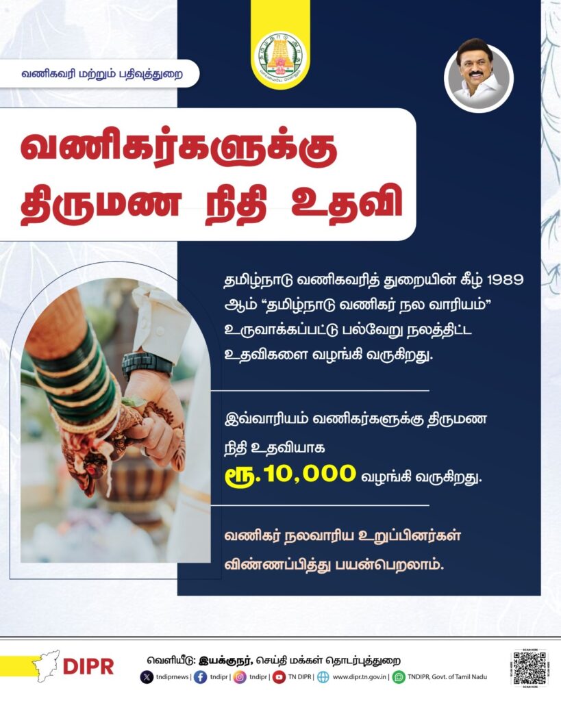 💍💰 வணிகர் குடும்ப மகளிருக்கு ₹10,000 திருமண நிதி உதவி! – TN Traders ...