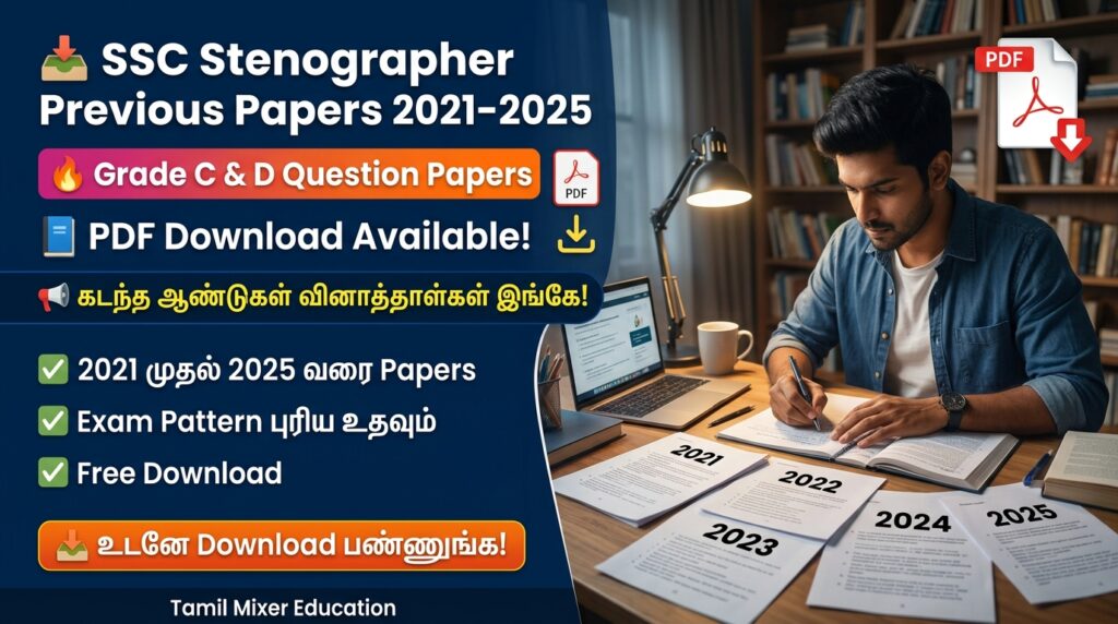 📥 SSC Stenographer Previous Papers 2021–2025 PDF 🔥 Grade C & D Question ...